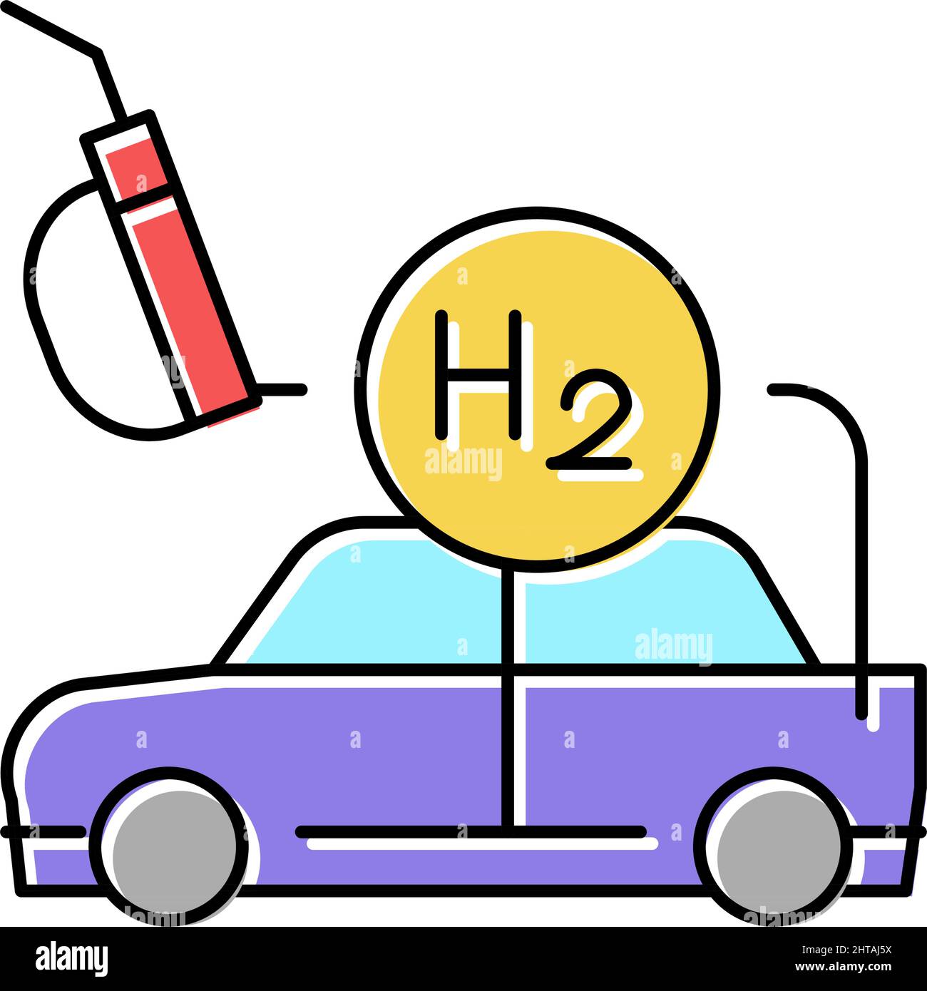 refilling car with hydrogen color icon vector illustration Stock Vector ...