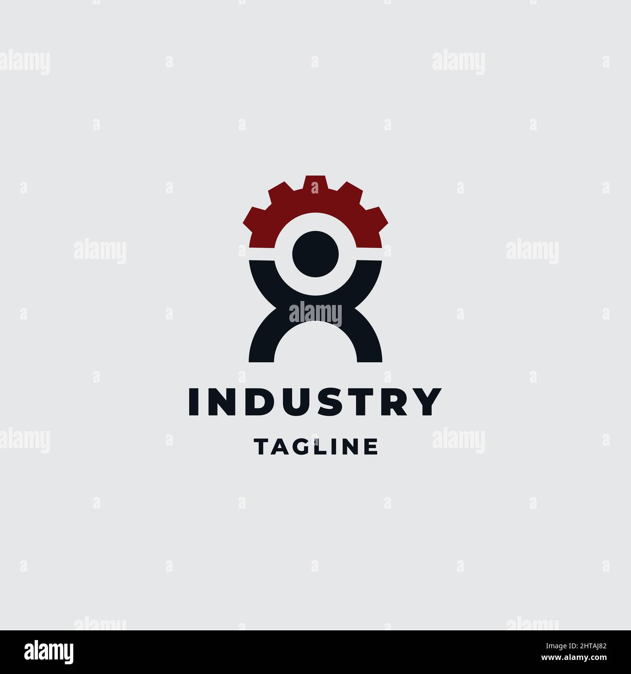 Mechanic gear industrial with human logo design illustration ...