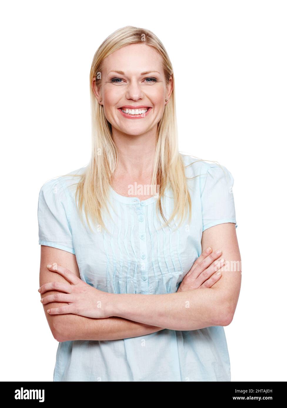 I have confidence in my abilities. A happy young woman smilng at the ...