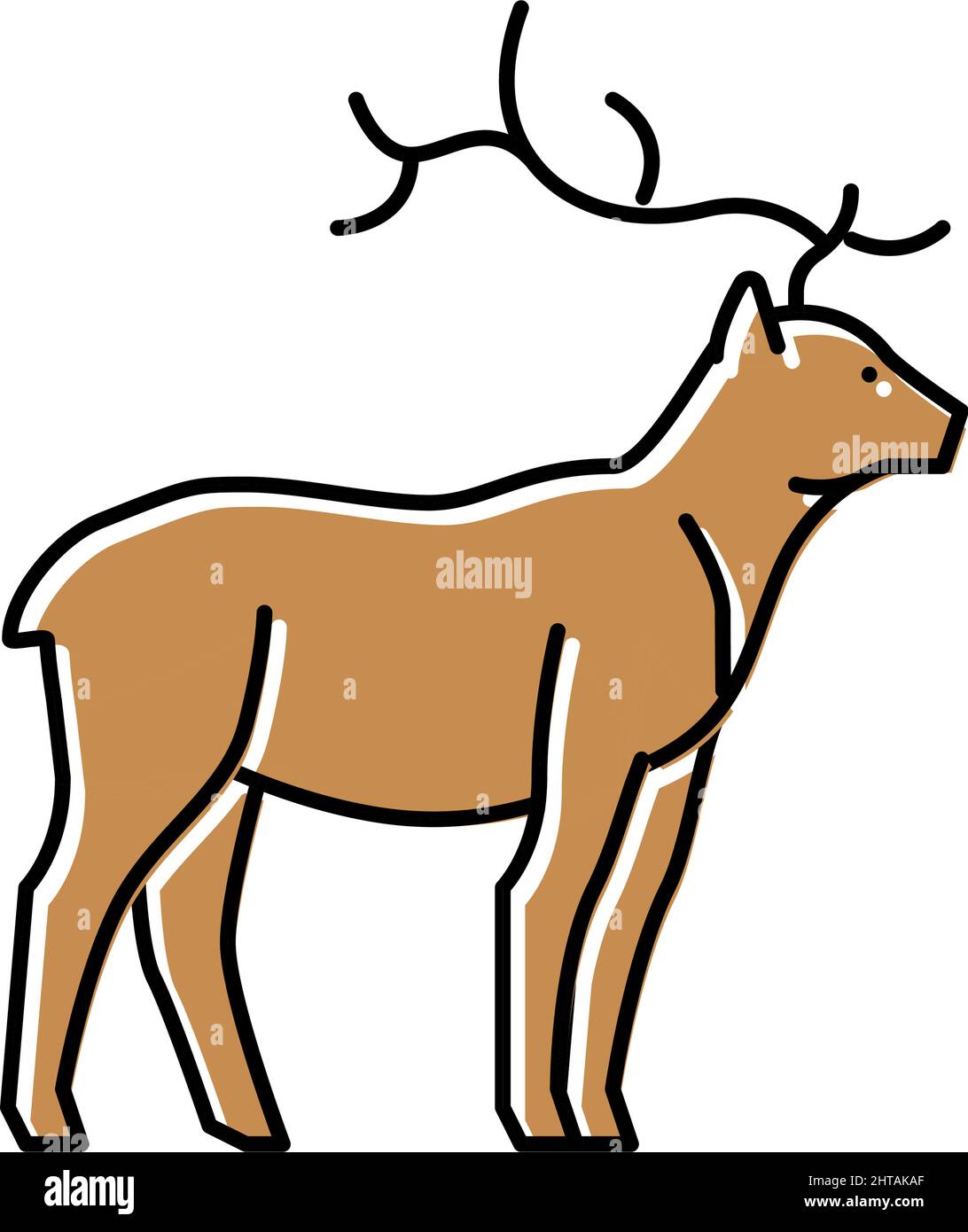 deer animal in zoo color icon vector illustration Stock Vector Image ...