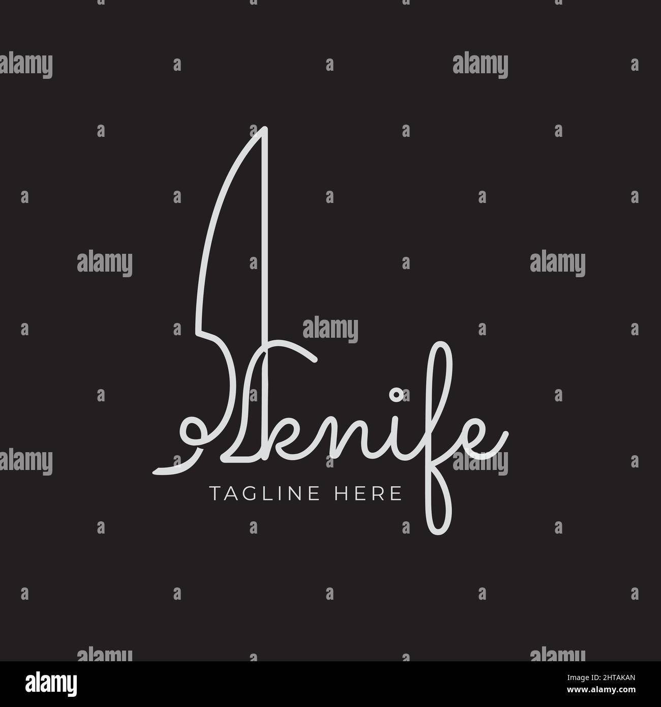 Knife logo design inspiration vector template. Line art knife icon ...