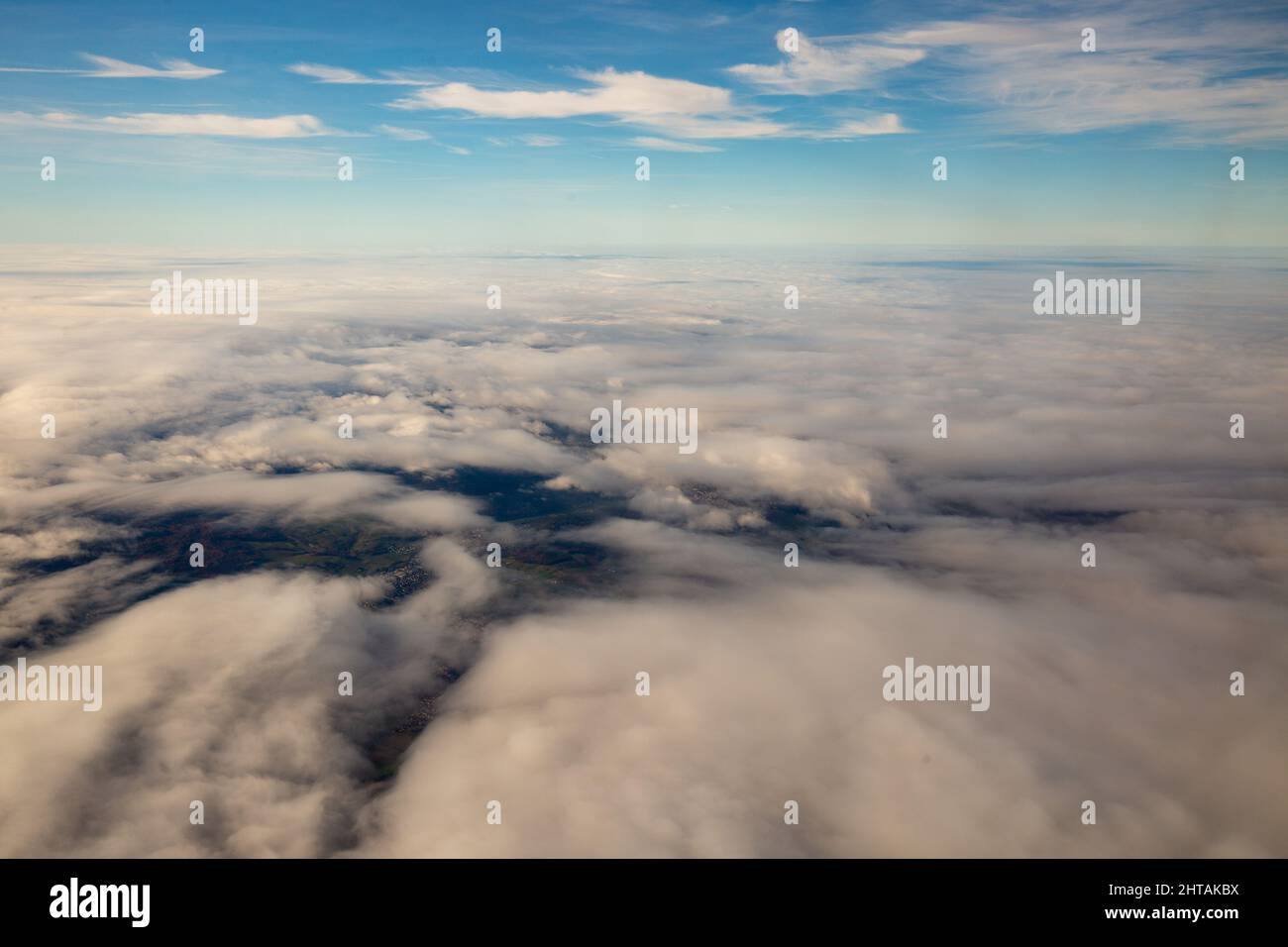 Aerial view of clouds from an airplane Stock Photo - Alamy