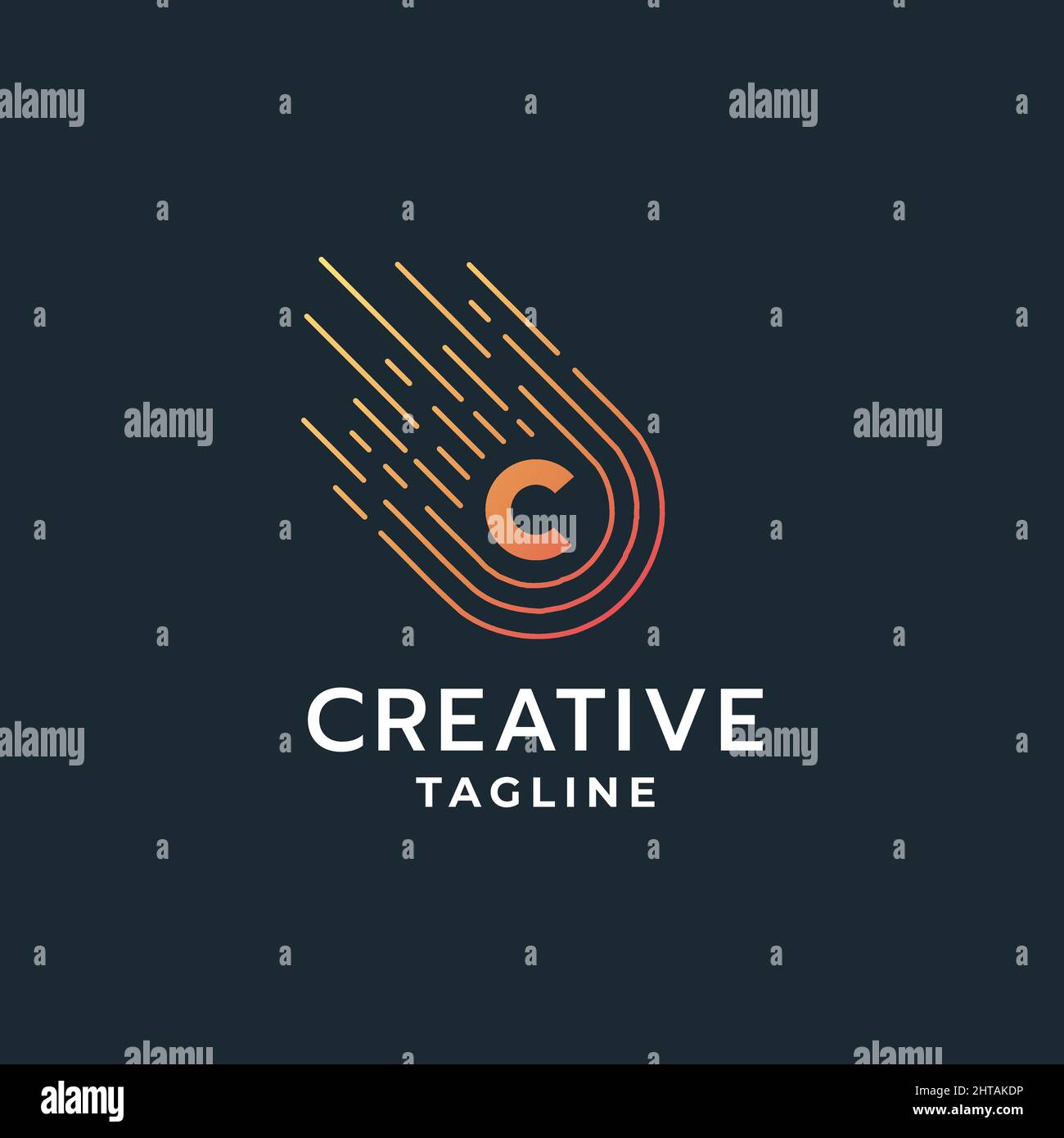 Letter C technology logo design inspiration vector template. Comet icon ...