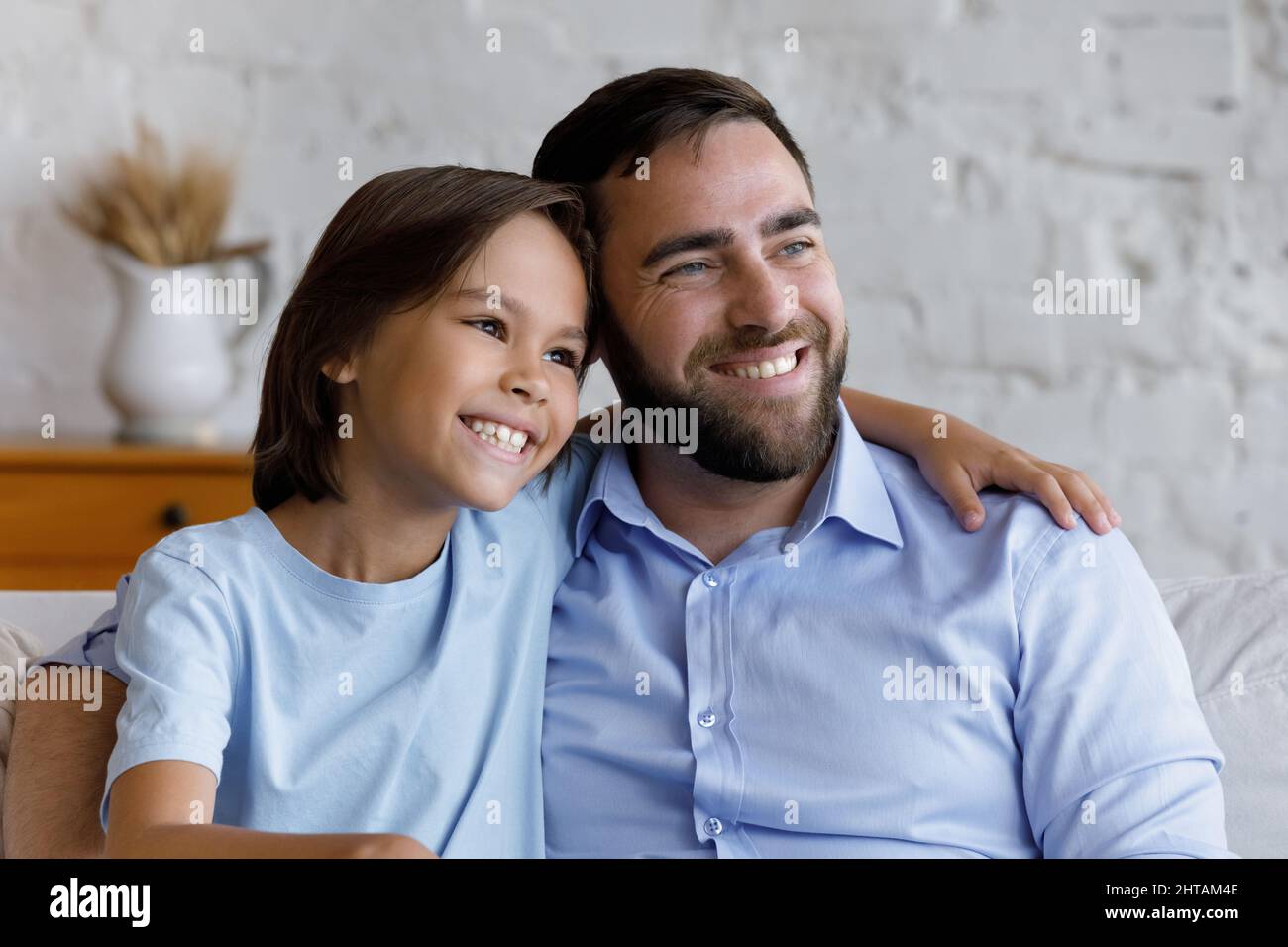 Portrait of cute little boy and loving father Stock Photo - Alamy