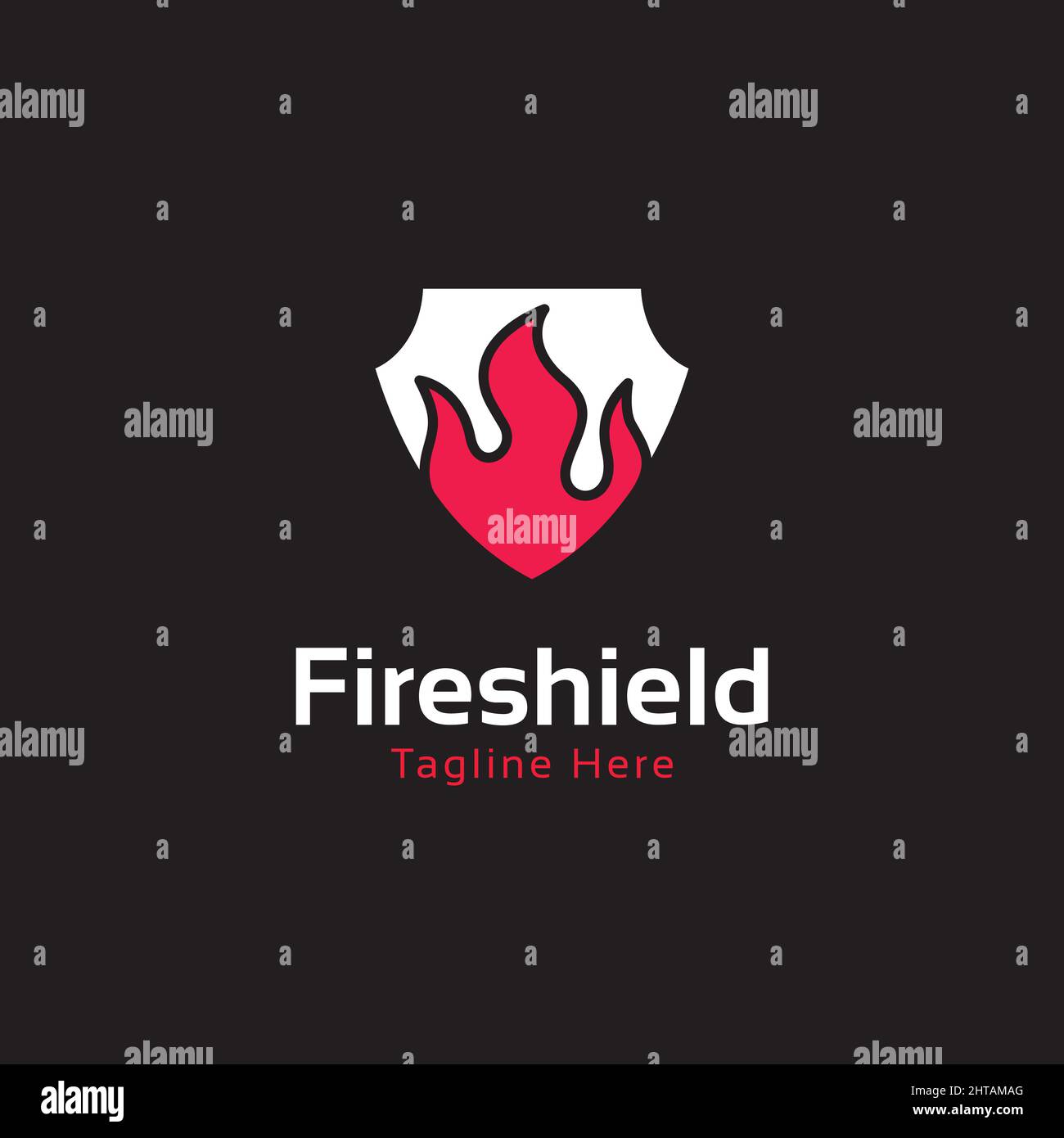 Fire shield logo design illustration vector template Stock Vector Image ...
