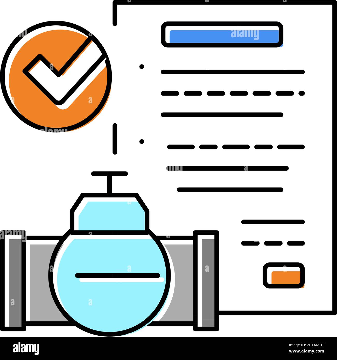 contract pipeline construction service color icon vector illustration ...