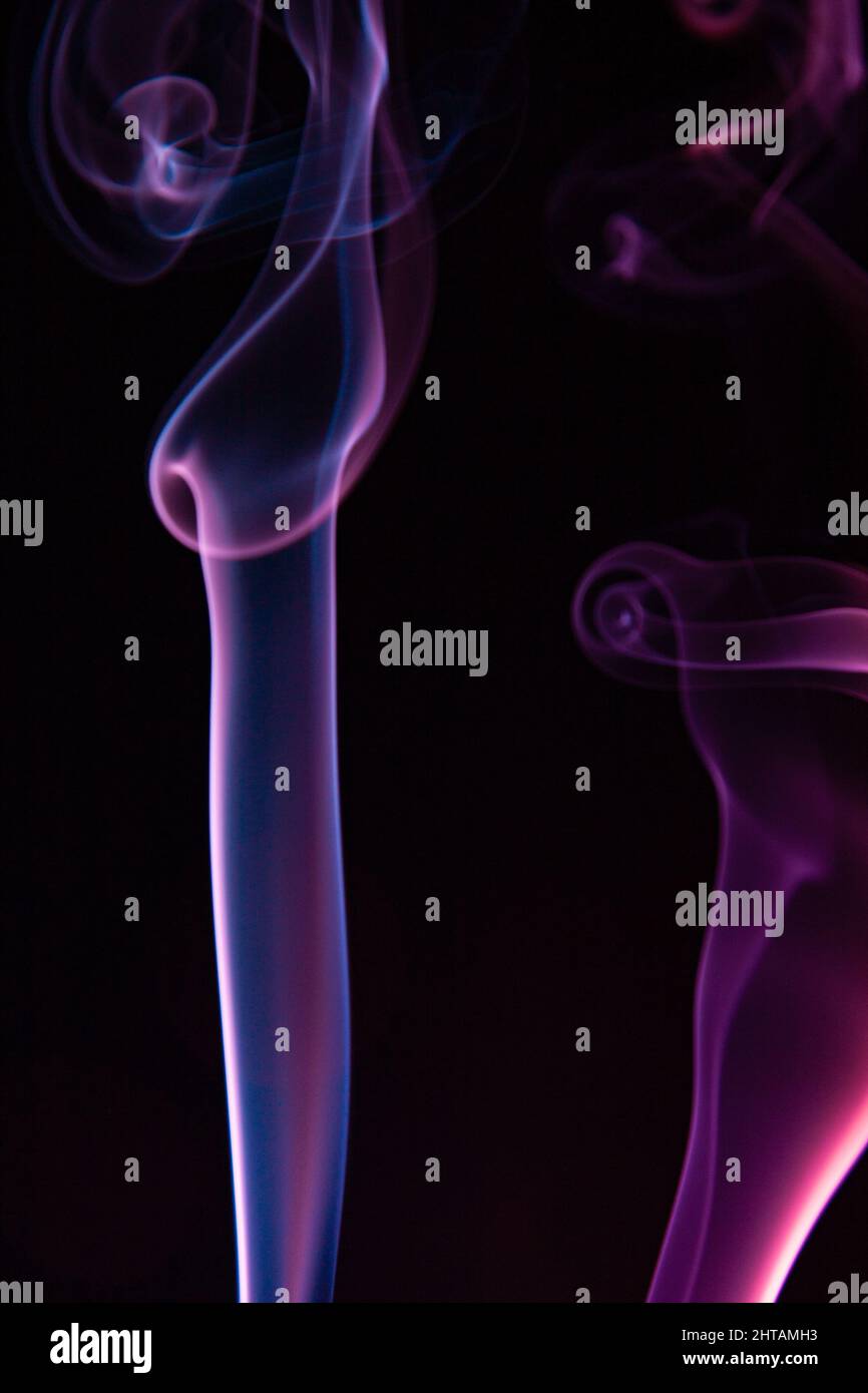 Real colorful smoke on black background. Graphic resource for use with ...
