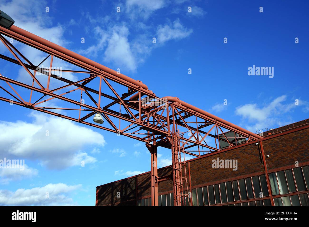 Big rusty metal structures in an abandoned old industrial factory Stock ...