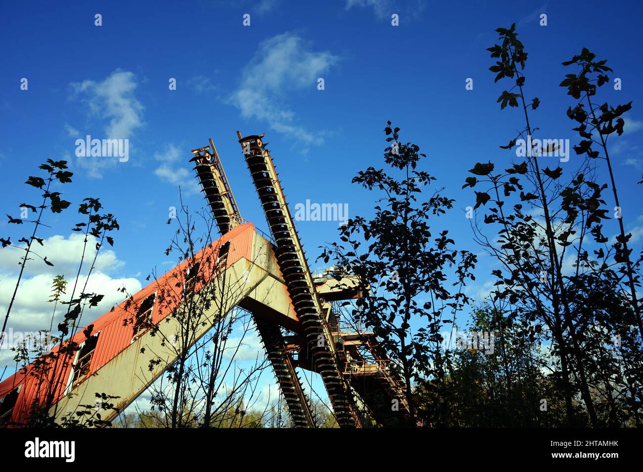 Big rusty metal structures in an abandoned old industrial factory Stock ...
