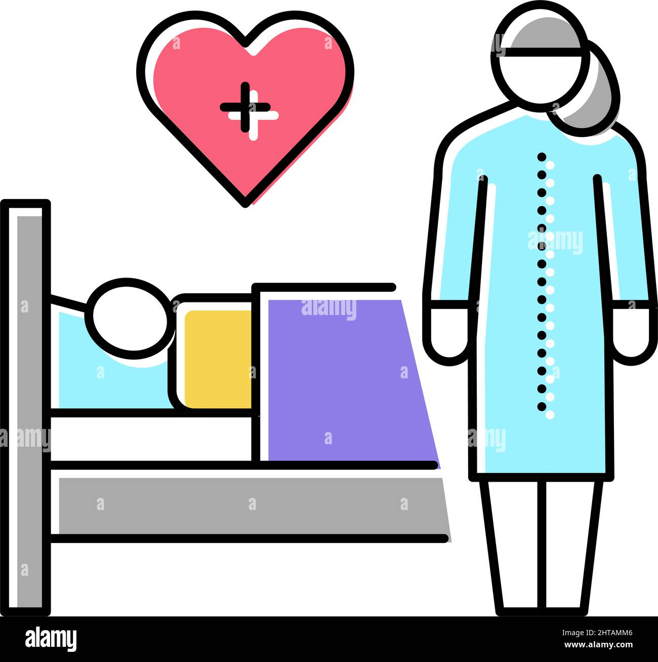 helping and caring for sick people color icon vector illustration Stock ...