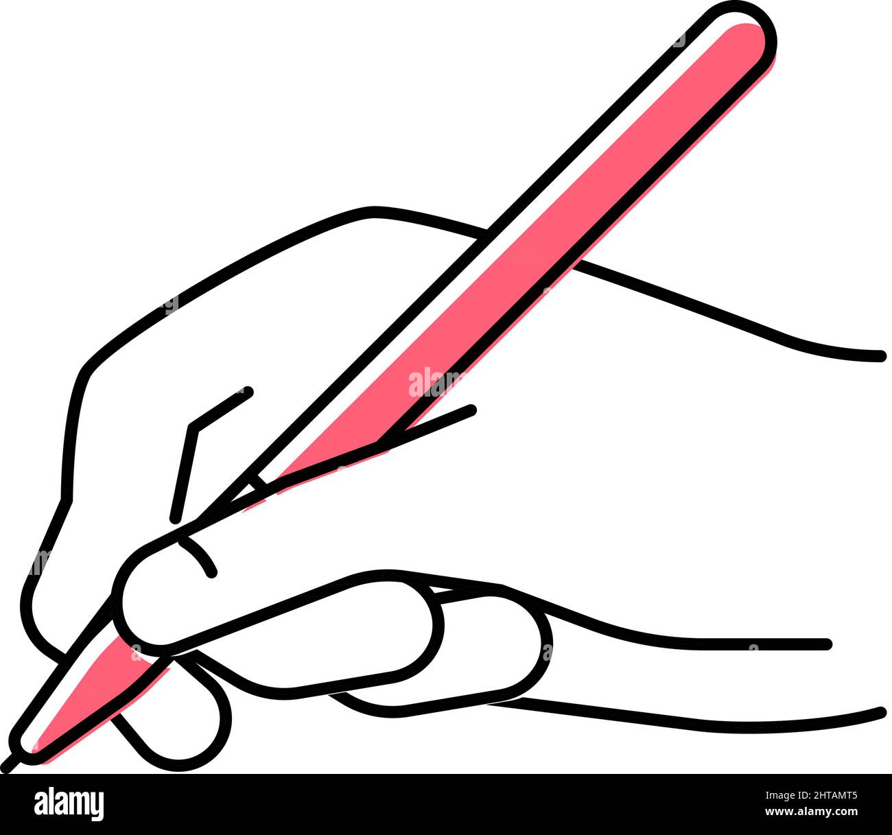 writing hand hold pen color icon vector illustration Stock Vector Image ...