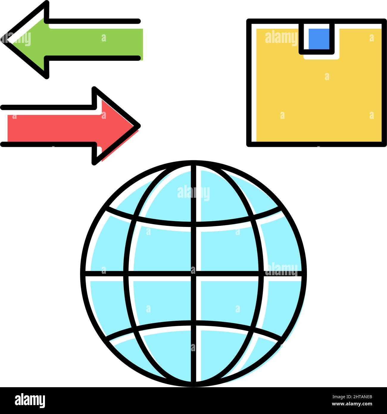 world import and export color icon vector illustration Stock Vector ...
