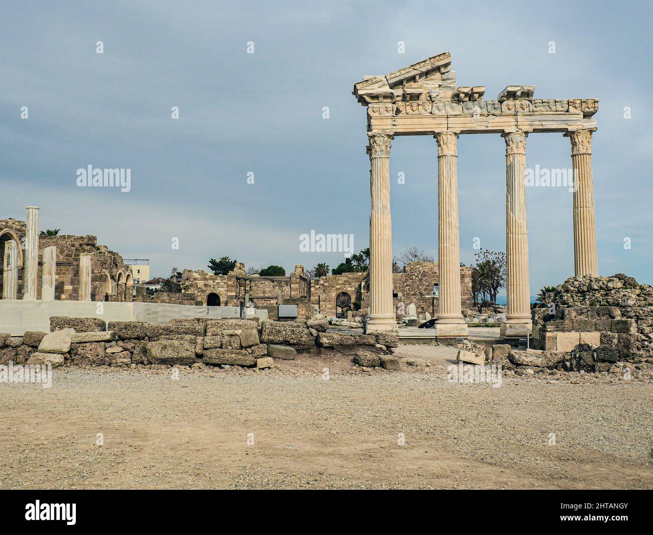 Beautiful view of the ruins of the ancient Greek Temple of Apollon ...