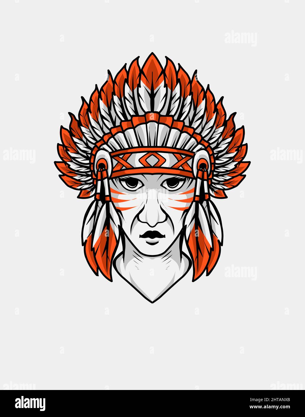 Illustration Vector Indian Apache Head Stock Vector Image And Art Alamy
