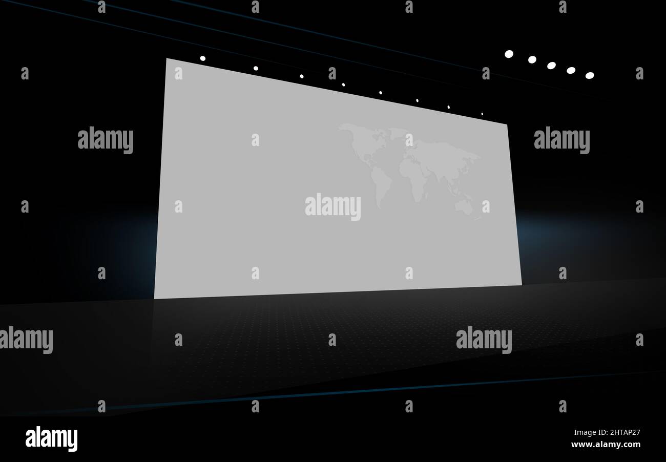 3D rendering of a graphical big screen background for products ...