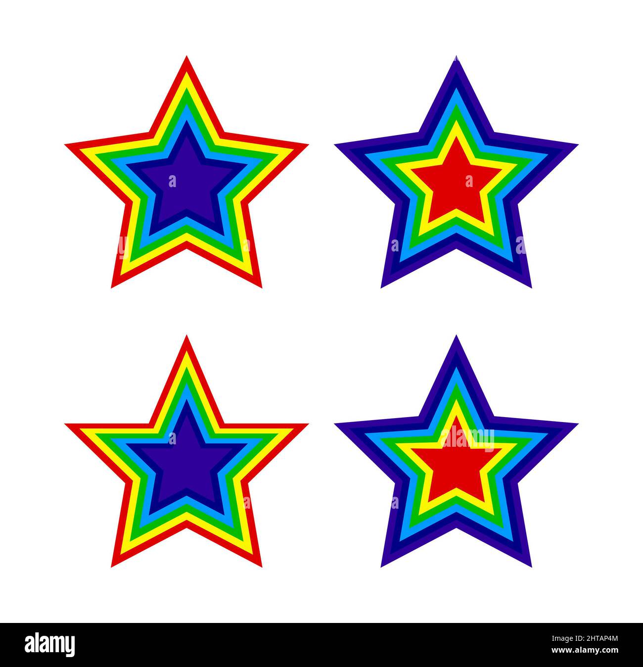 Colorful star icons isolated on white background Stock Photo - Alamy
