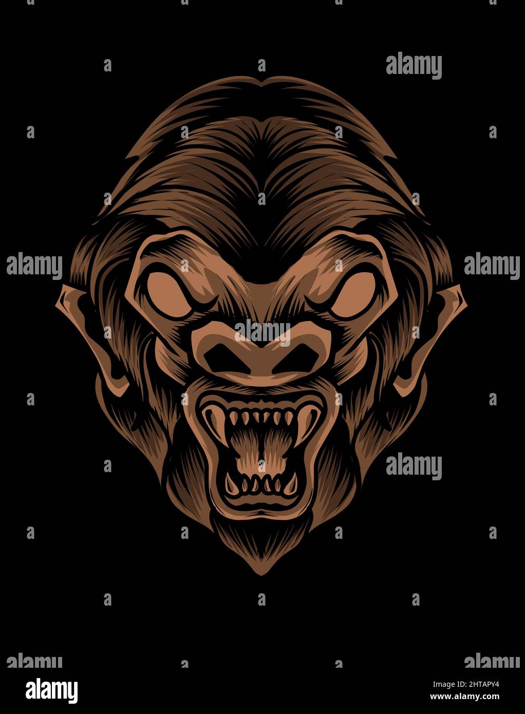 illustration vector angry monkey head Stock Vector Image & Art - Alamy