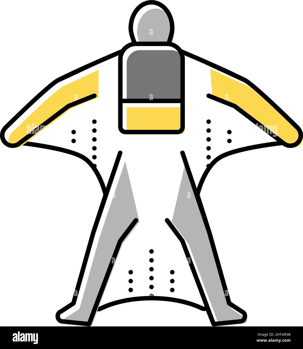 wingsuit flying extremal sport man color icon vector illustration Stock ...