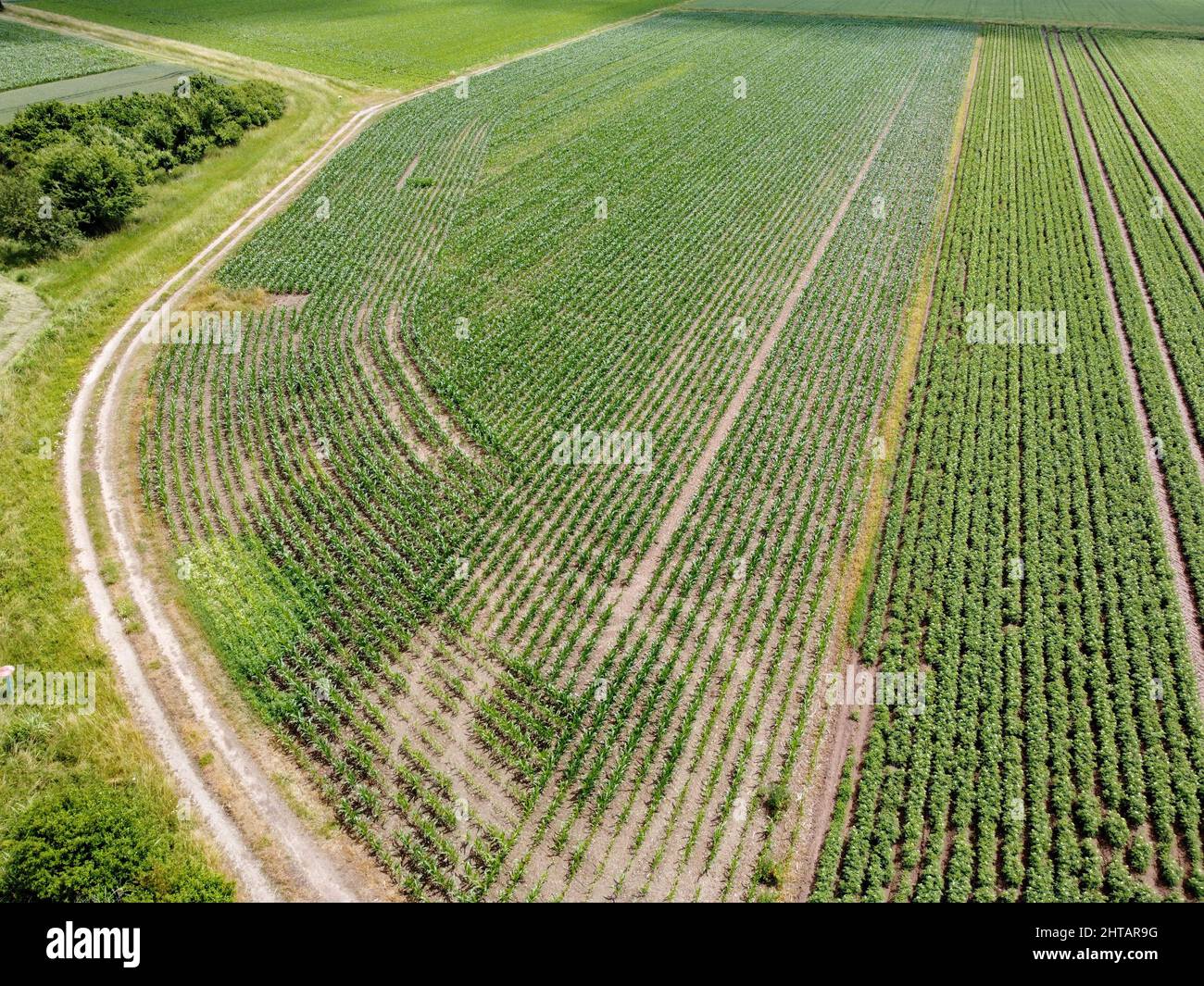 Aerial view of the countryside fields Stock Photo - Alamy