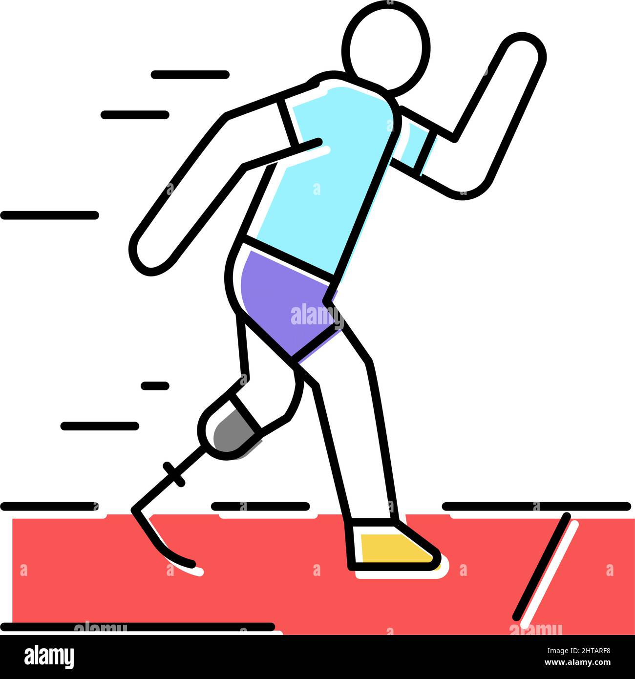 running runner handicapped athlete color icon vector illustration Stock ...
