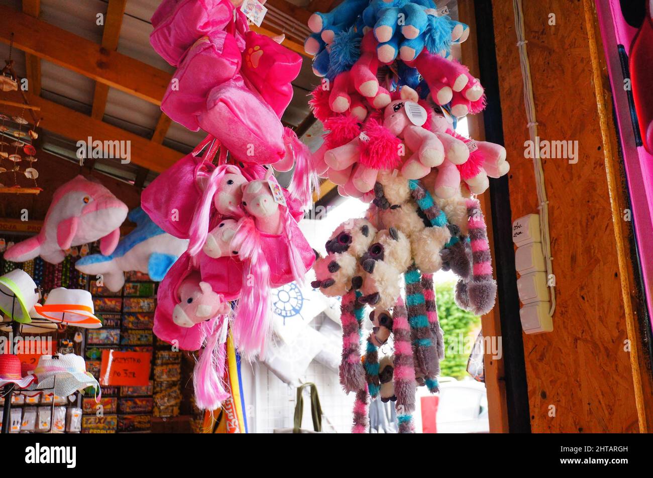 Plush animals for sale at a gift shop Stock Photo - Alamy