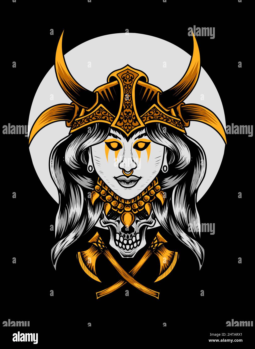 Viking woman illustration hi-res stock photography and images - Alamy