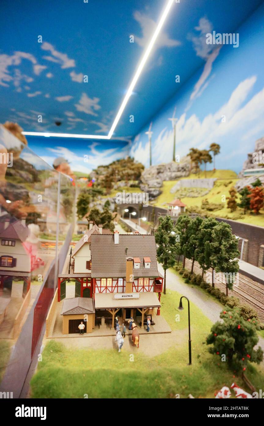Model city with buildings at a indoor miniature exposition Stock Photo ...