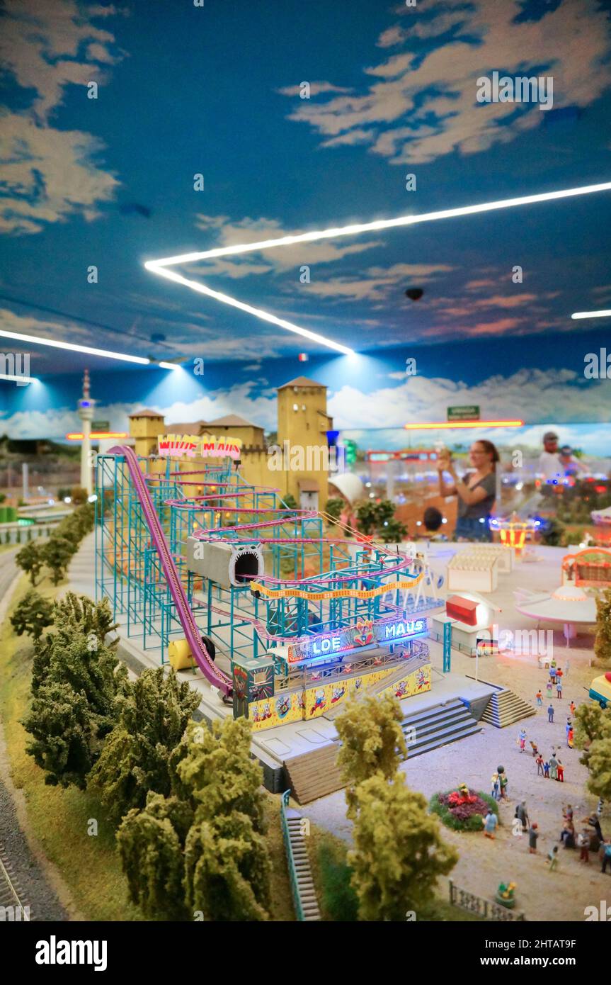 Vertical shot of model buildings at a miniature exposition Stock Photo ...