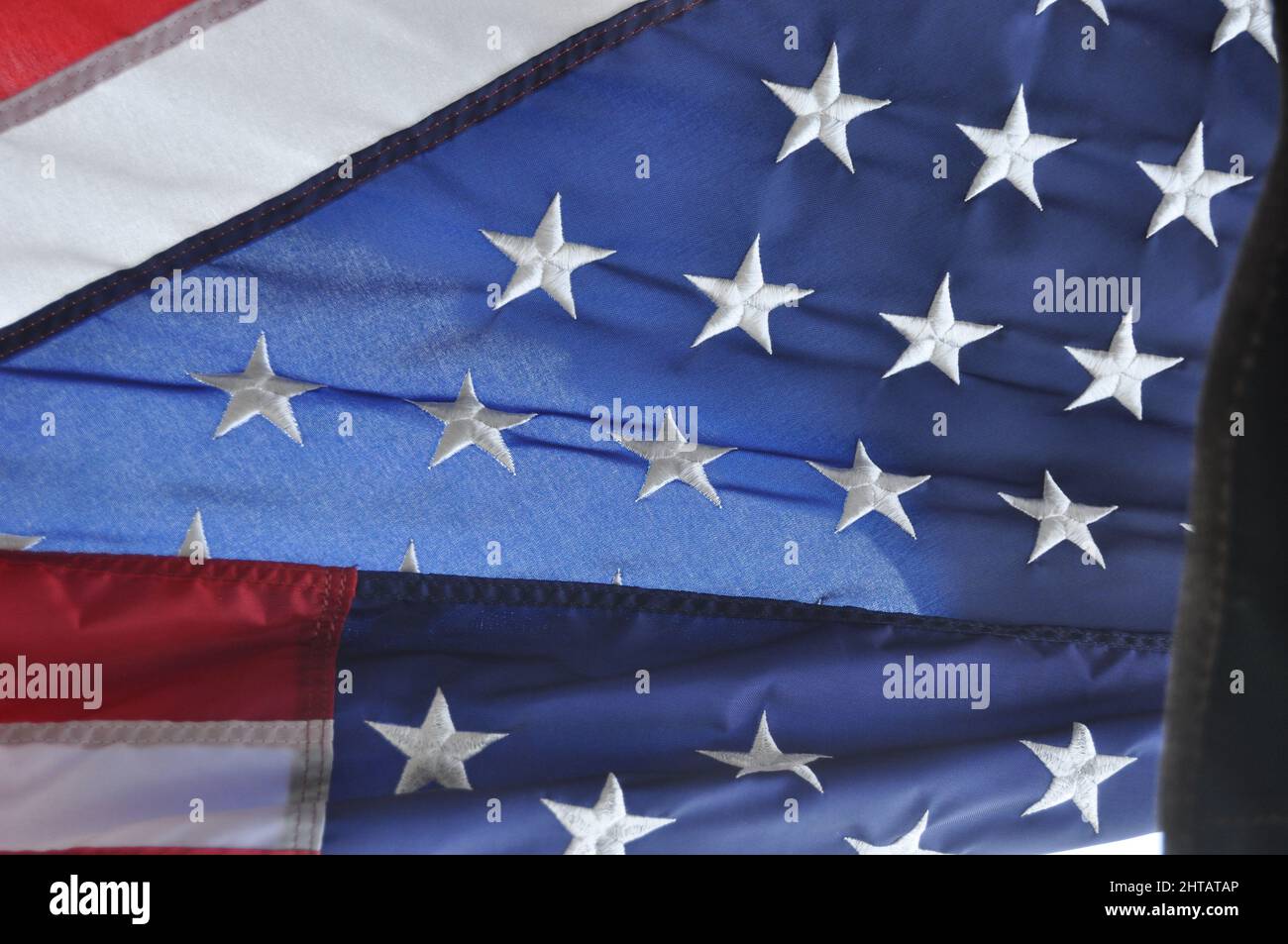 Closeup shot of details on an American flag Stock Photo - Alamy