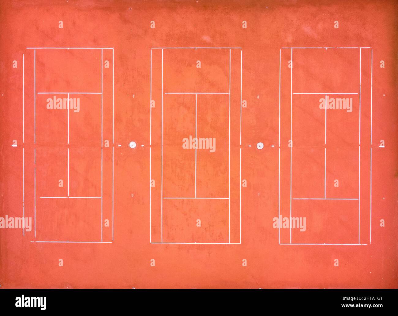 Aerial view of three tennis courts Stock Photo - Alamy