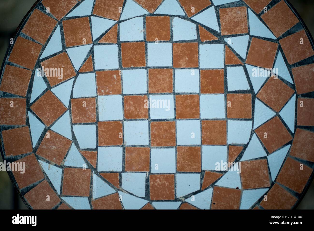Closeup of orange and white tile pattern Stock Photo - Alamy
