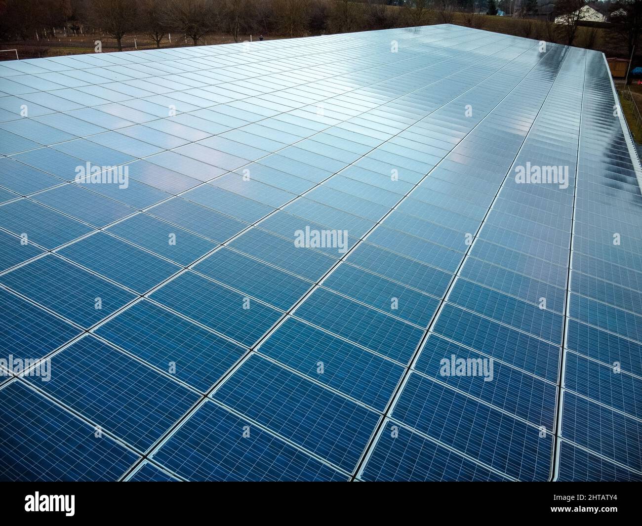 Top view of blue solar panels Stock Photo - Alamy