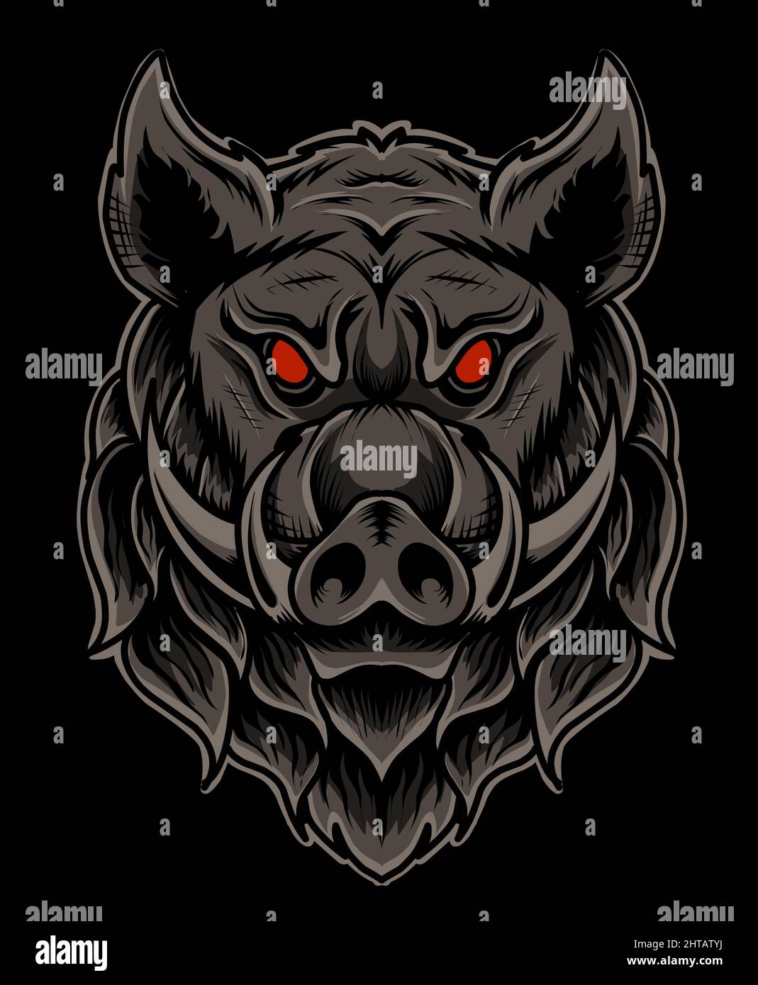 illustration vector wild boar head Stock Vector Image & Art - Alamy