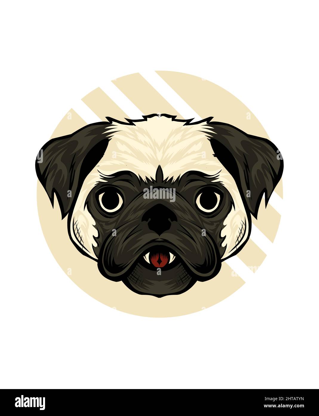 Illustration vector pug dog head Stock Vector Image & Art - Alamy