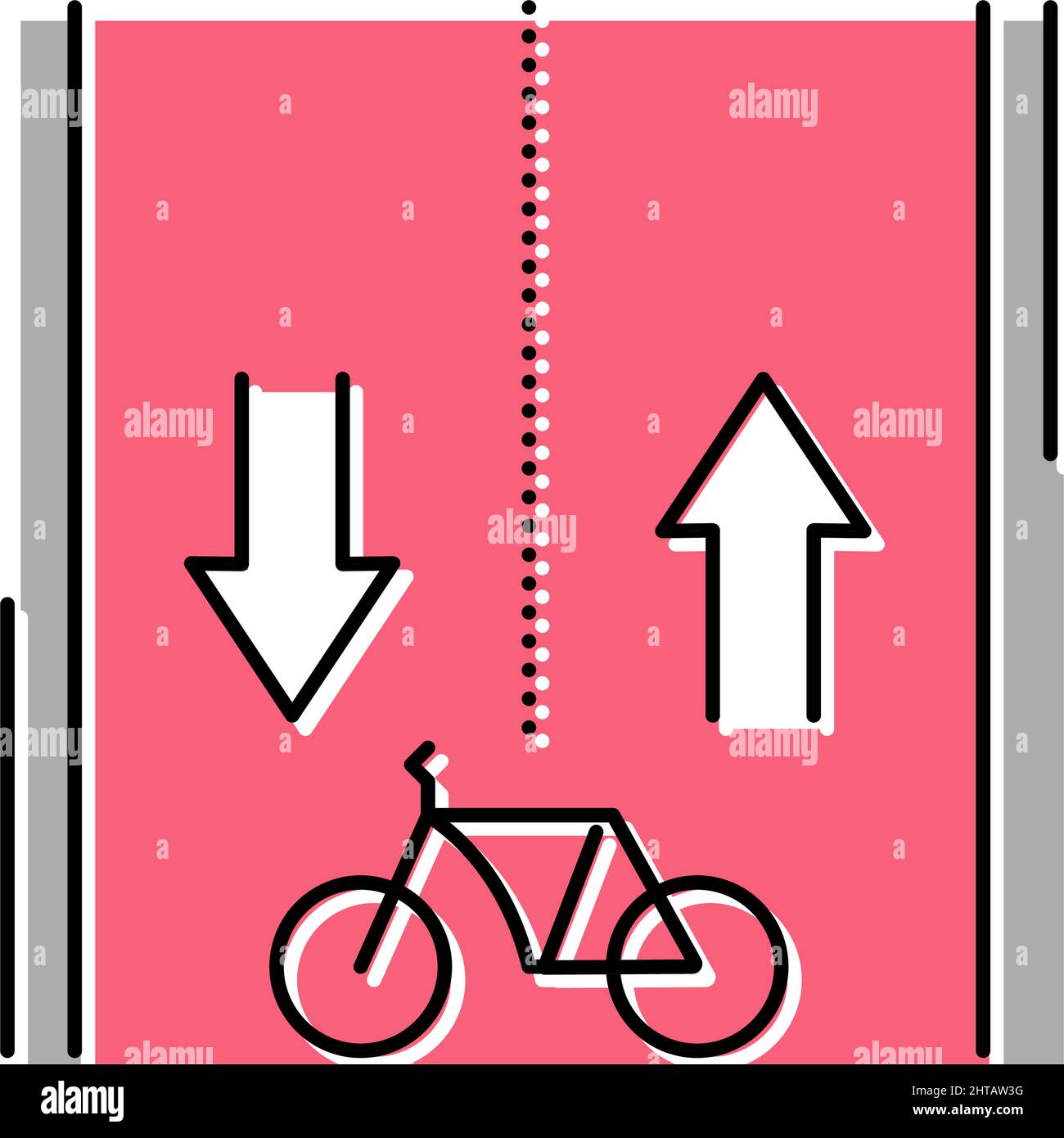 route for riding bicycle color icon vector illustration Stock Vector ...