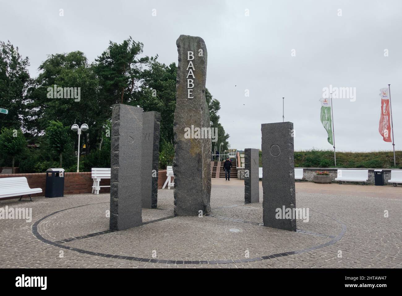 Promenade with the sculpture Compass in Baabe, Ruegen, Germany Stock ...