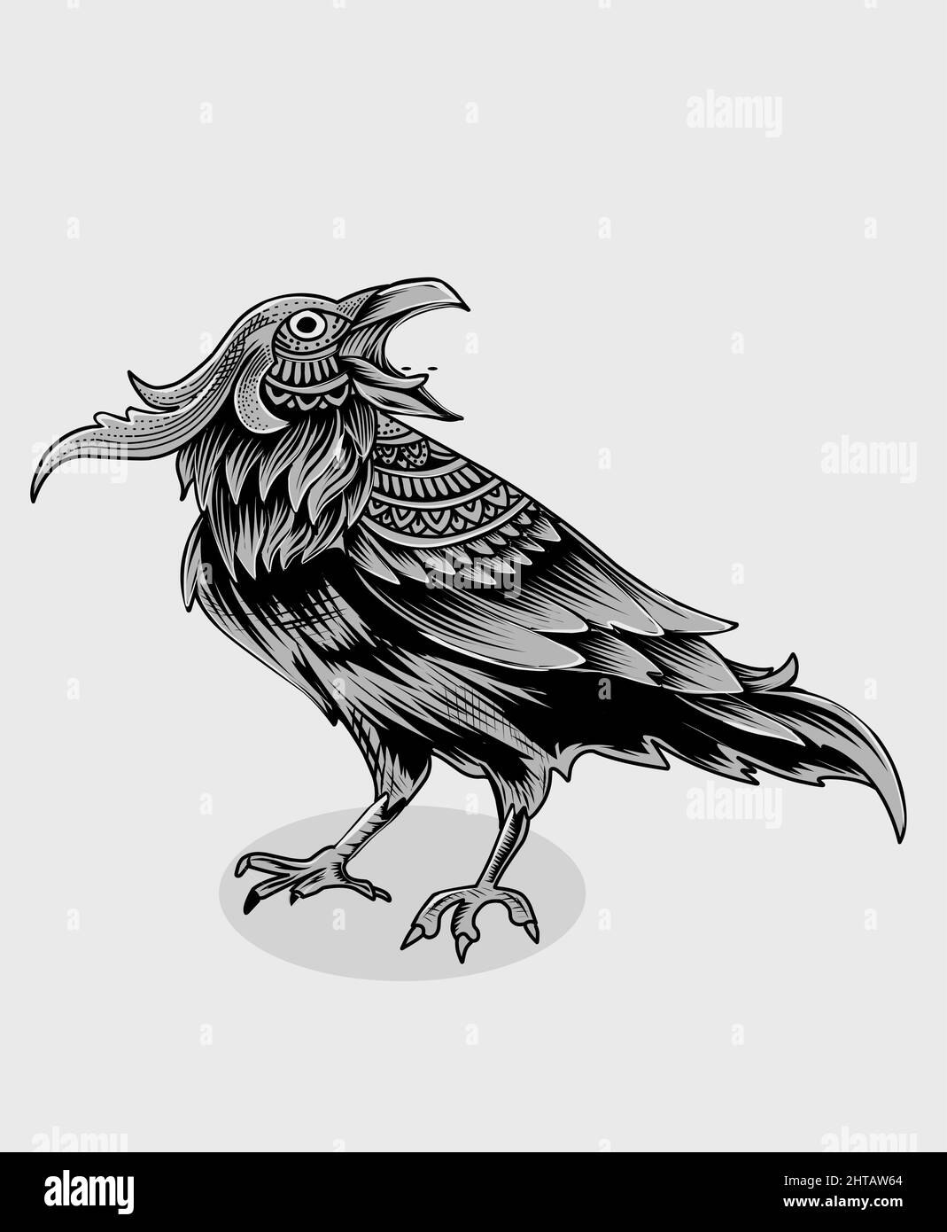 Illustration vector crow bird on white background Stock Vector Image ...