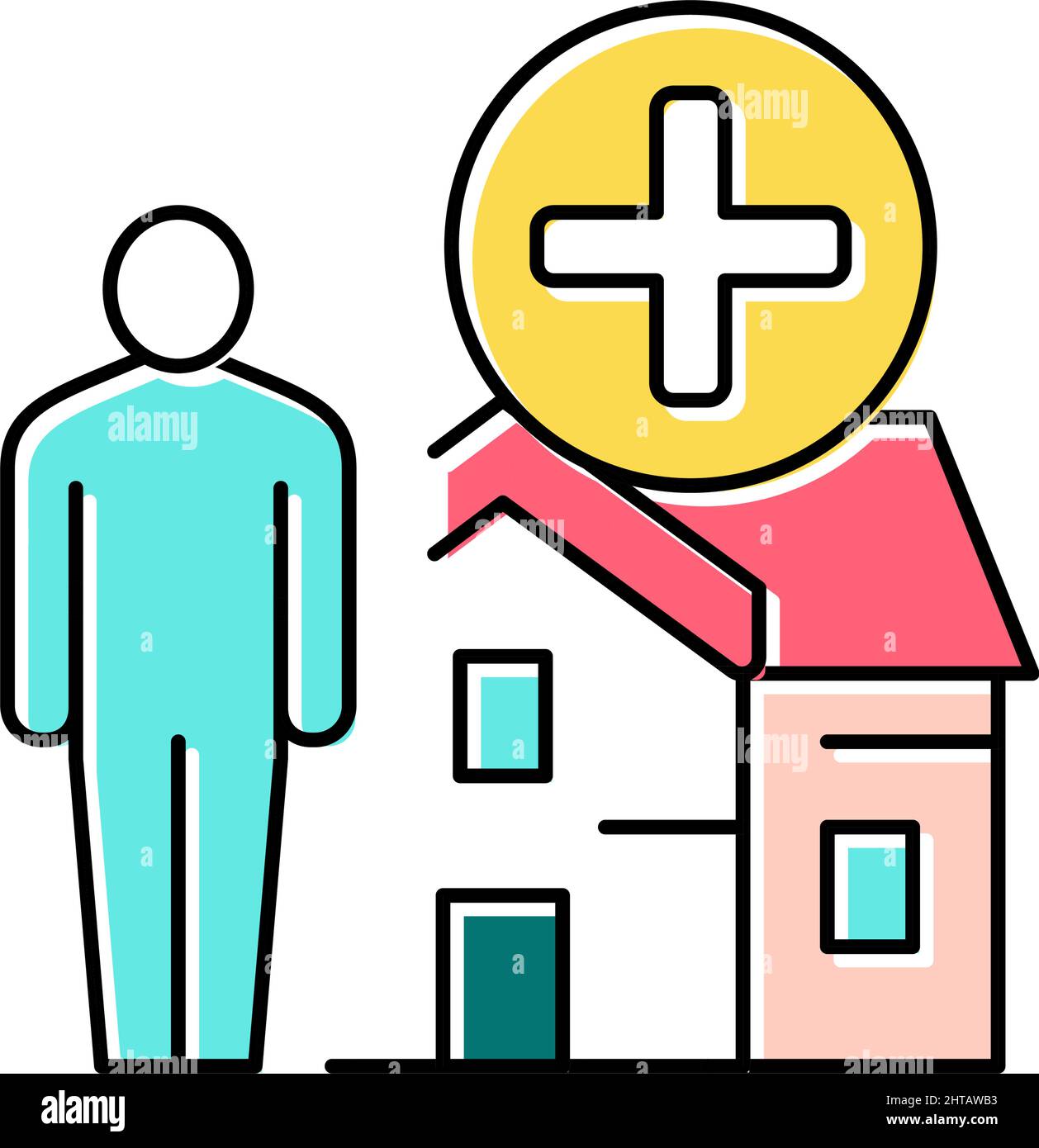 human and house for rent color icon vector illustration Stock Vector ...