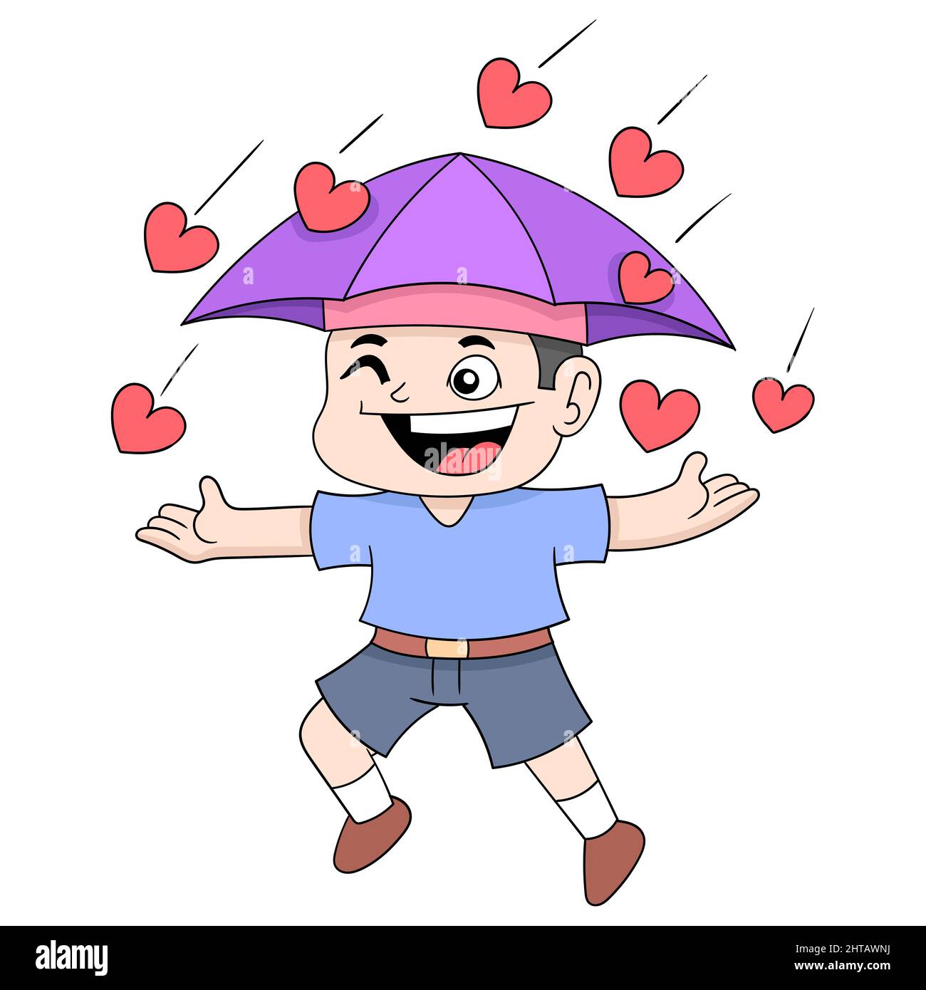 happy faced boy welcomes the rain Stock Vector Image & Art - Alamy