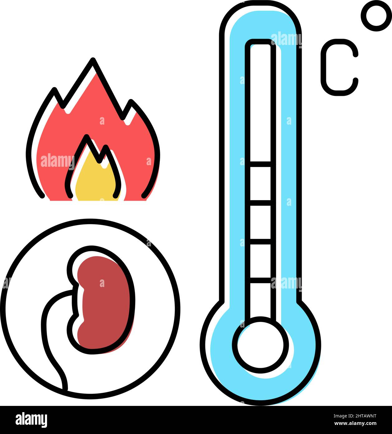 burning pain kidneys color icon vector illustration Stock Vector Image ...