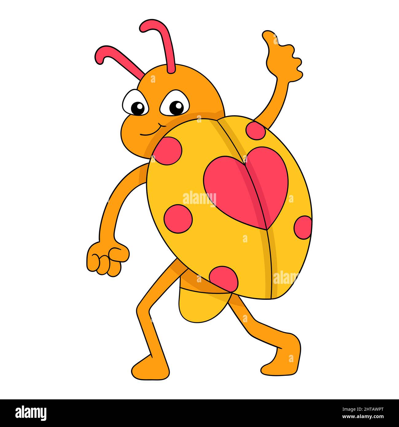 cute yellow ladybug Stock Vector Image & Art - Alamy