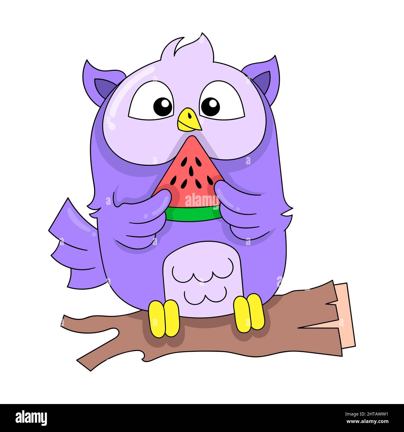 Cartoon Owl Eating