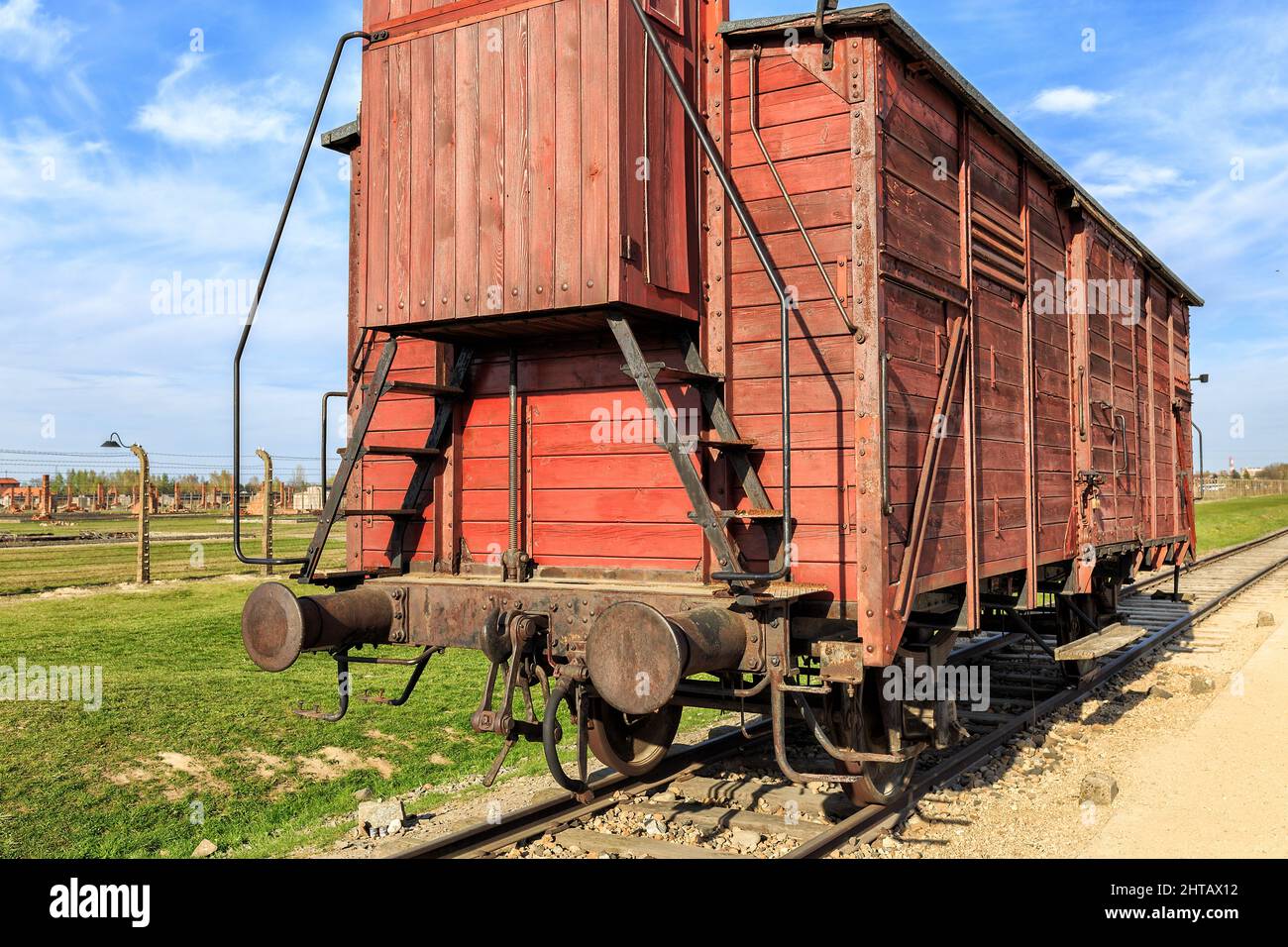 Train wagon used to transport nazi victims into the Auschwitz ...