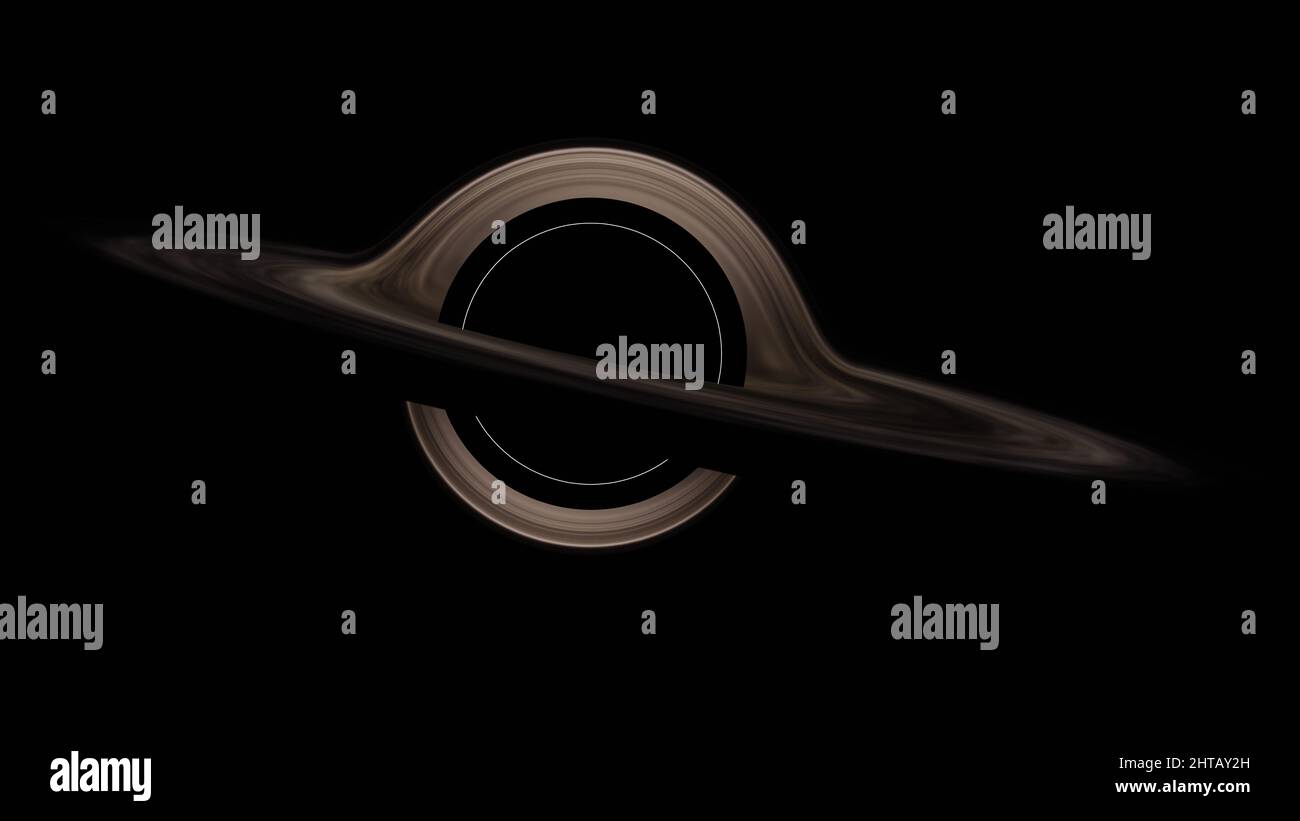 Digital illustration of the spinning black hole Stock Photo - Alamy