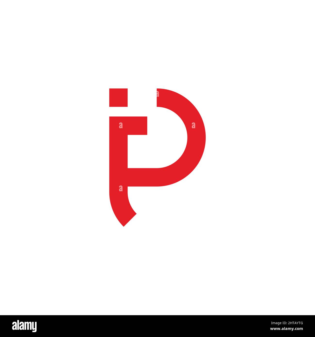 letter ip simple geometric red line logo vector Stock Vector Image ...