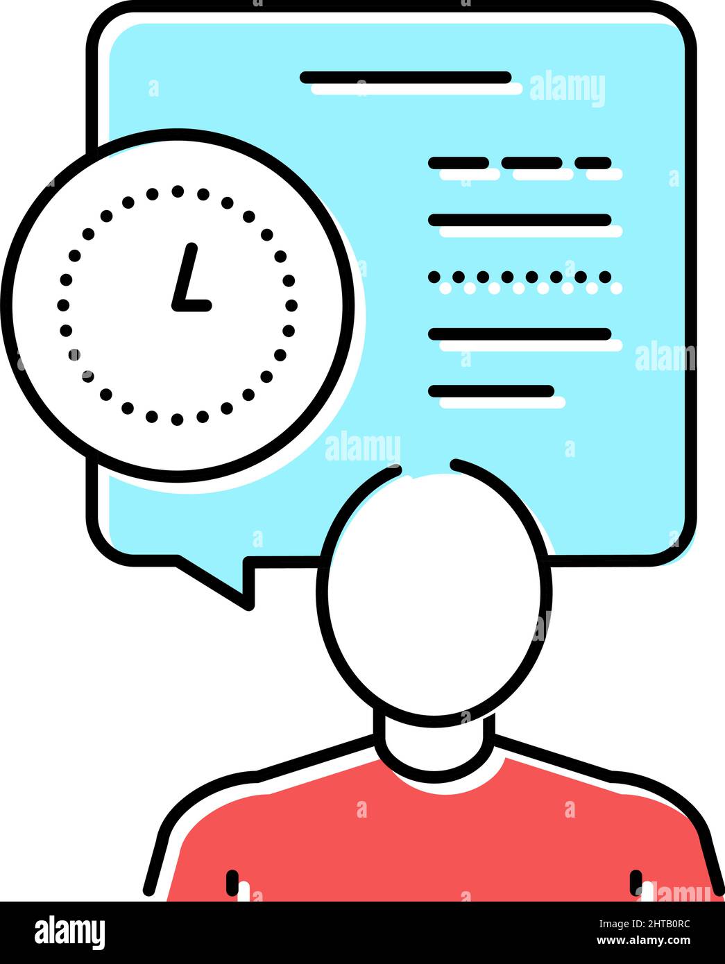 human talk about task time scheduling color icon vector illustration ...