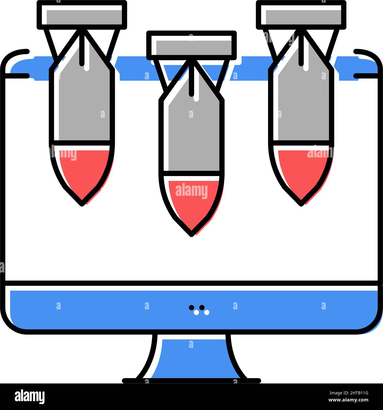 computer attack color icon vector illustration Stock Vector Image & Art ...