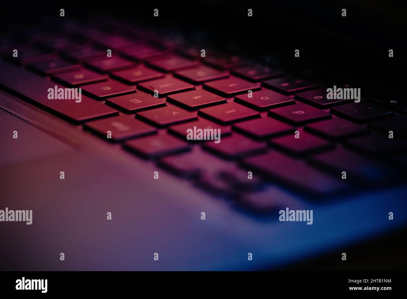 Soft focus of a laptop keyboard with soft light Stock Photo - Alamy