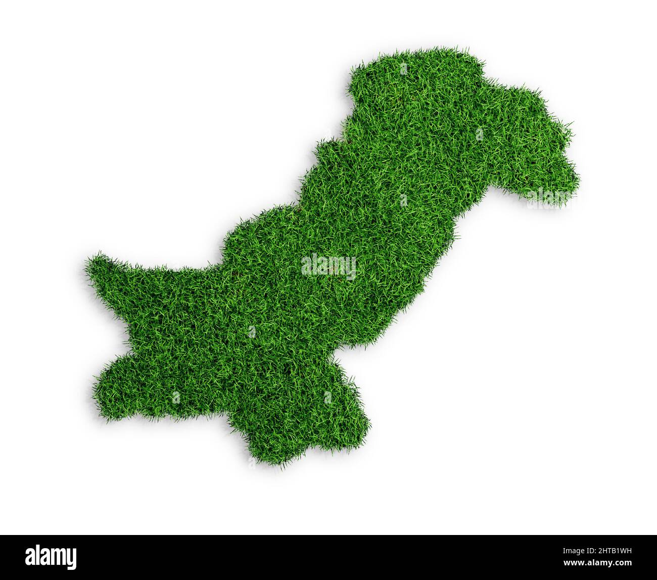 3d rendering of Pakistan Map with a grass surface, 14 august ...
