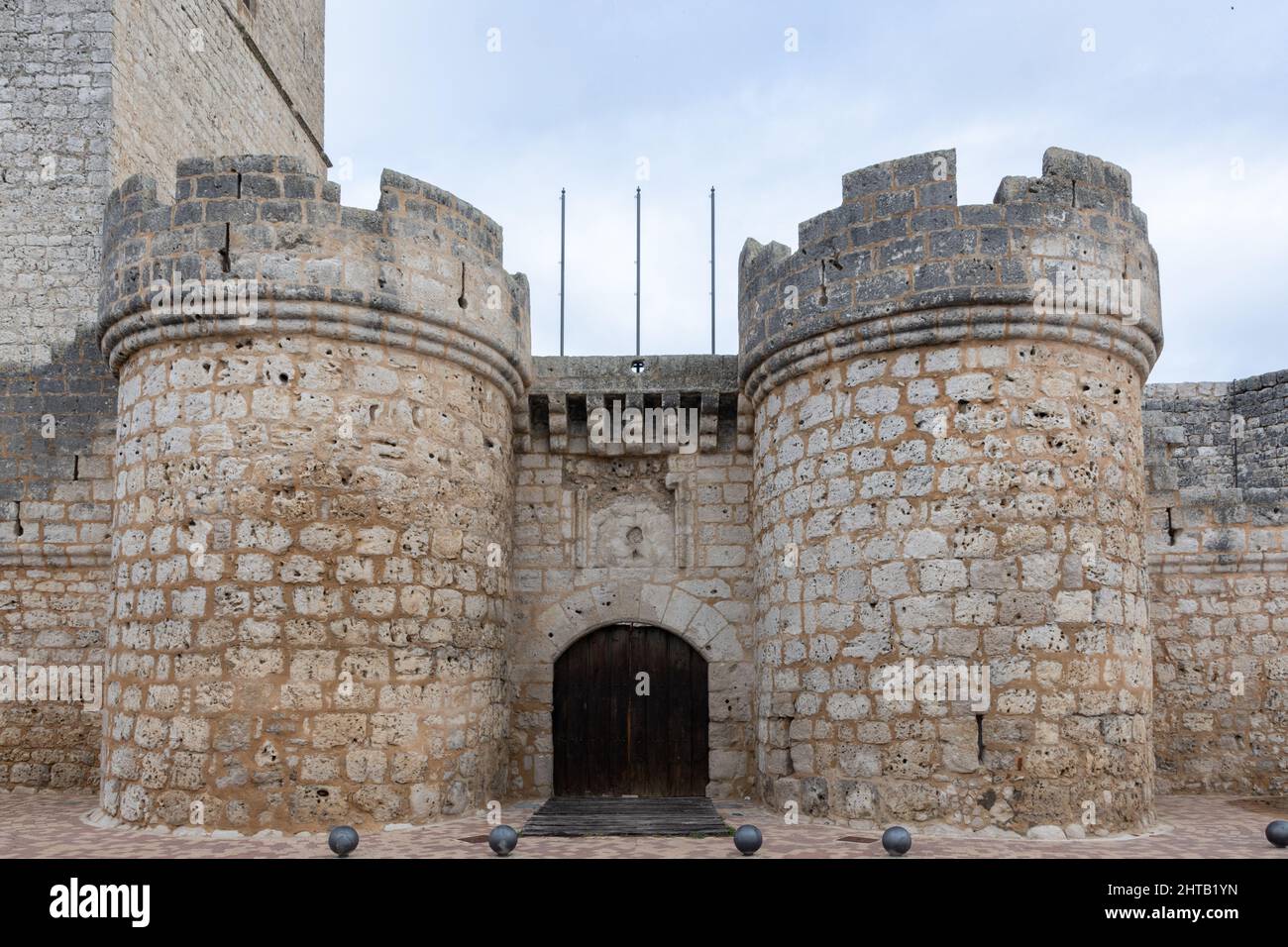 Beautiful view of the ancient castle of Portillo village in Valladolid ...